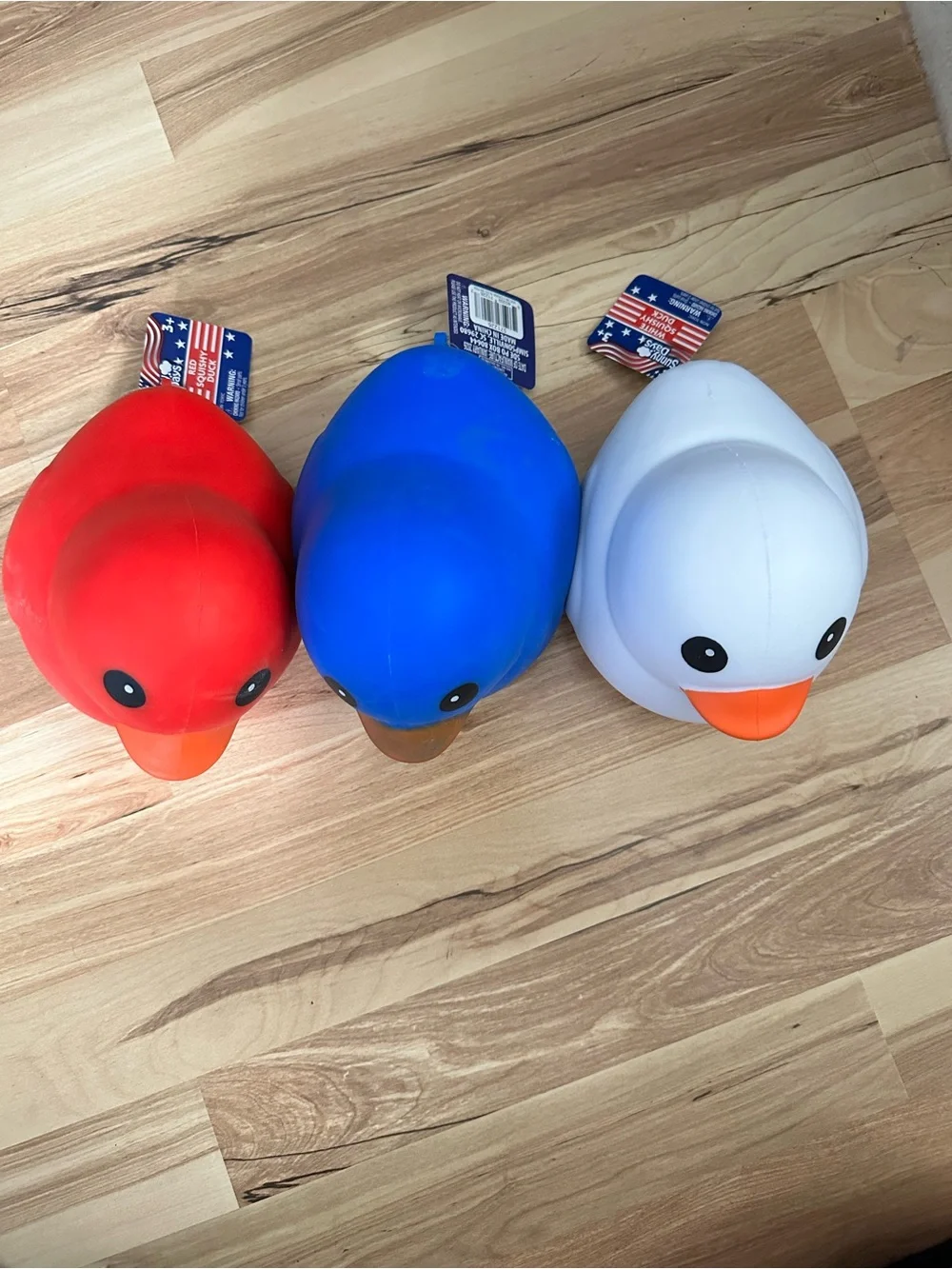 Other | Red Blue White Squishy Duck Trio | Poshmark